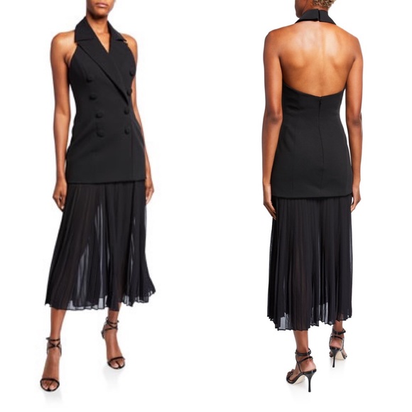 Misha Collection Dresses Misha Sammiah Black Doublebreasted Tuxedo Halter Dress Nwot Poshmark